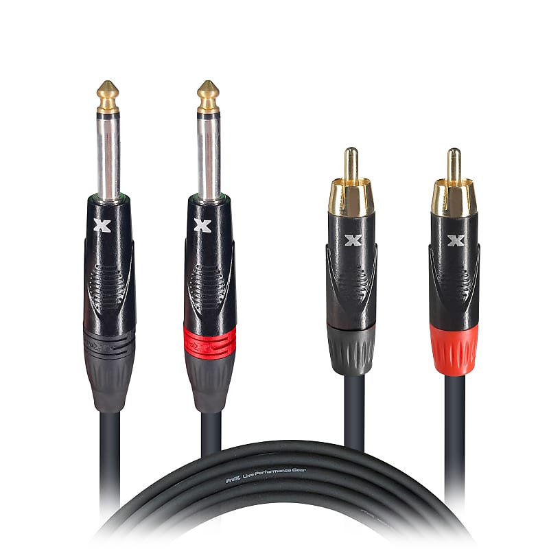 ProX 5' Ft. 1/4” Male TS to Dual RCA Male Unbalanced Audio | Reverb UK