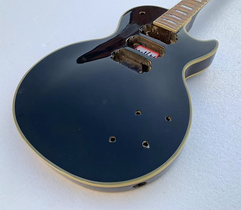 HHH Black Les Paul LP Style Guitar Body with Maple Neck, | Reverb