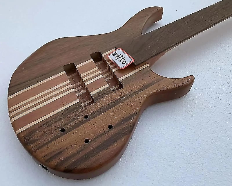 5 Strings Bass Guitar Custom Walnut Body with Maple Neck | Reverb
