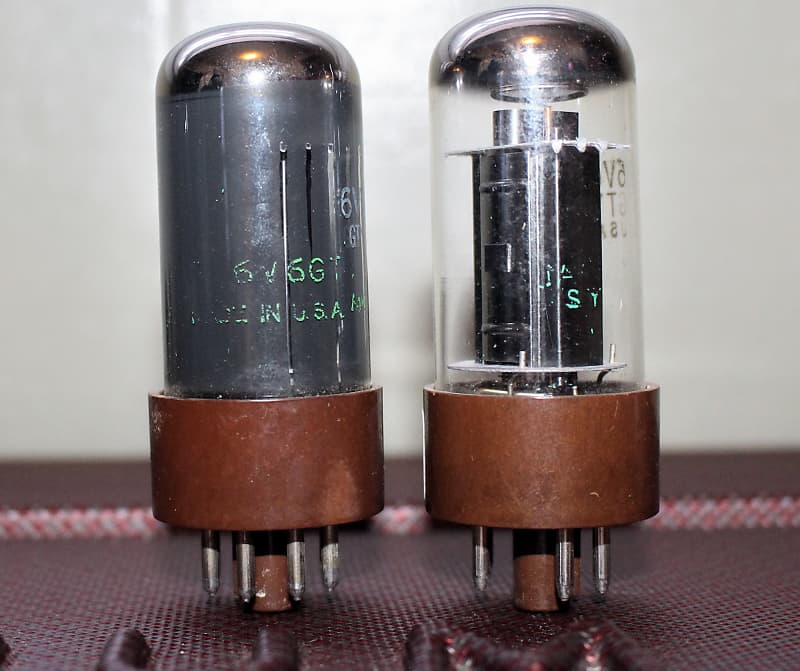 SYLVANIA JAN 6V6GTY 6V6GT VT107 TIGHT MATCH PAIR BLACK PLATE | Reverb