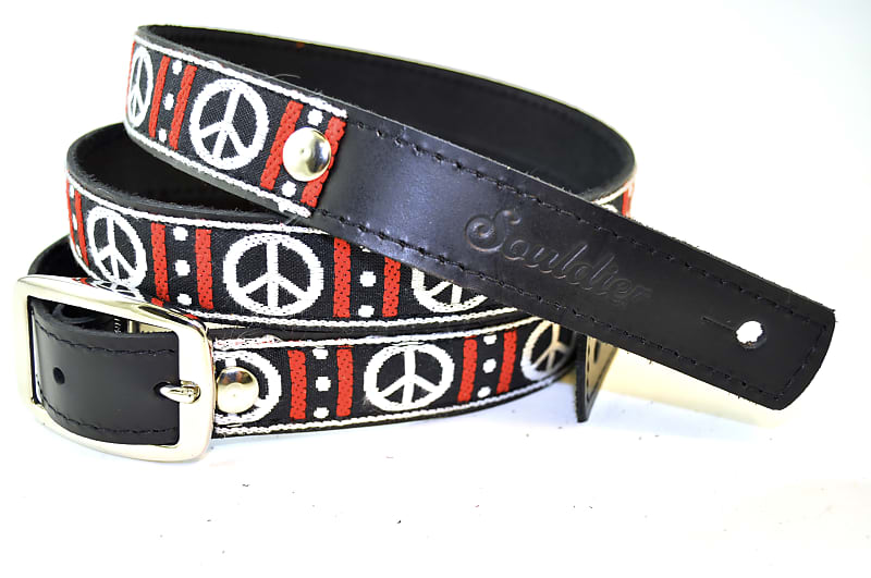 Souldier 'Skinny' strap - Peace Saddle Strip in Black | Reverb