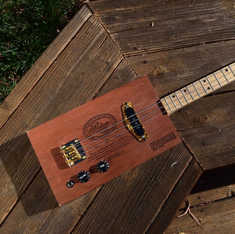 Cigar box guitar, 3-string electric guitar, handmade cbg | Reverb