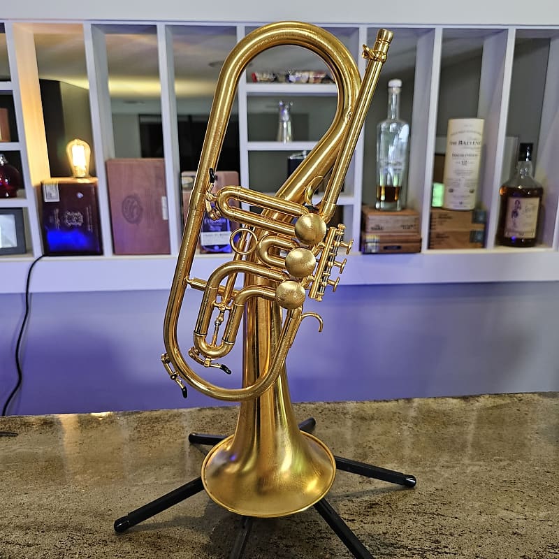 Schagerl Flugelhorn "KILLERQUEEN" scratched gold plate | Reverb
