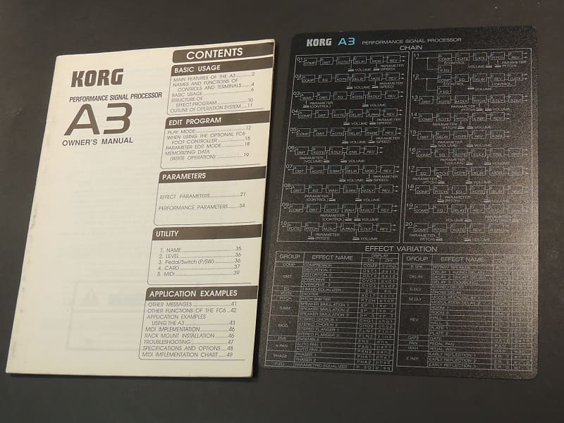 Korg A3 Owner's Manual [Three Wave Music] | Reverb UK