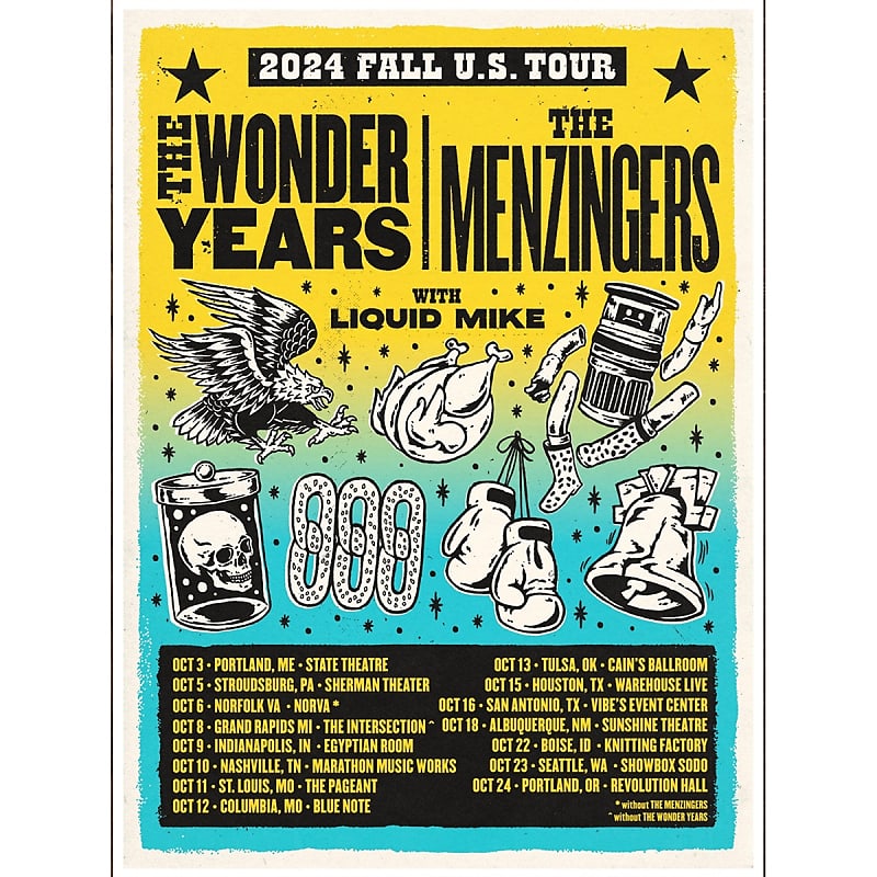THE WONDER YEARS | THE MENZINGERS Fall U.S. Tour 2024 Ltd Ed | Reverb