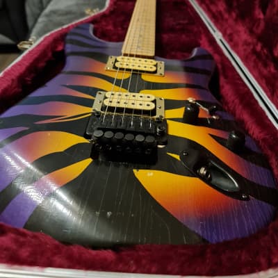Warmoth Custom Superstrat - Cracked purple tiger-burst | Reverb