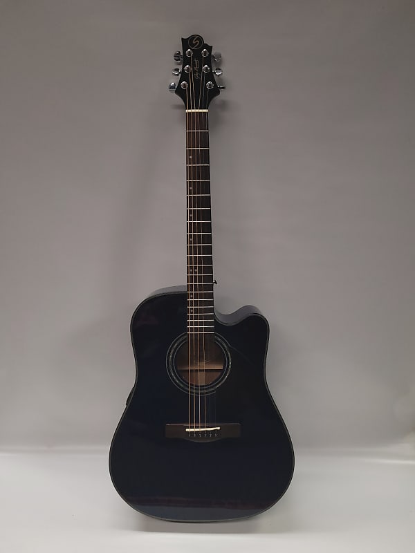 Samick D-4CE/TBL Greg Bennet Design Transparent Blue | Reverb