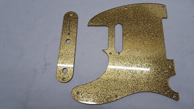 Lefty Left Handed Gold Glitter Pickguard and control plate | Reverb