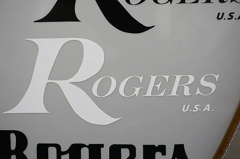 Rogers White 60's 70's 80's style Logo Sticker/Decal (Hi | Reverb