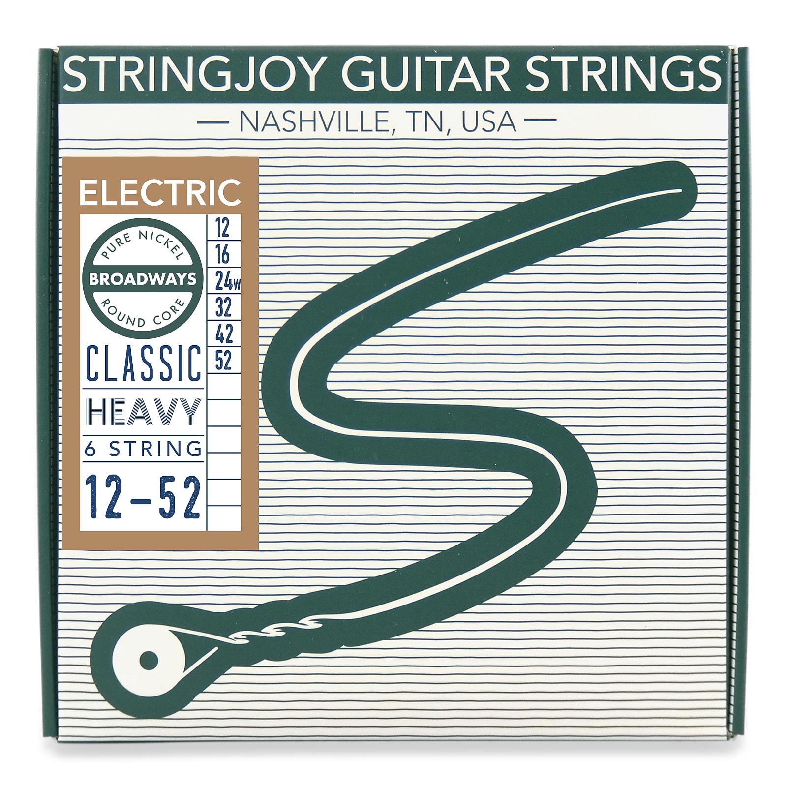 Stringjoy Broadways Pure Nickel Electric Guitar Strings - | Reverb