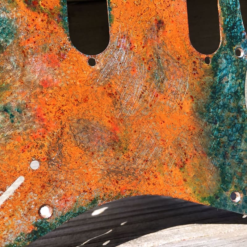 Rusted Relics Strat SSS pickguard, with awesome patina | Reverb Canada