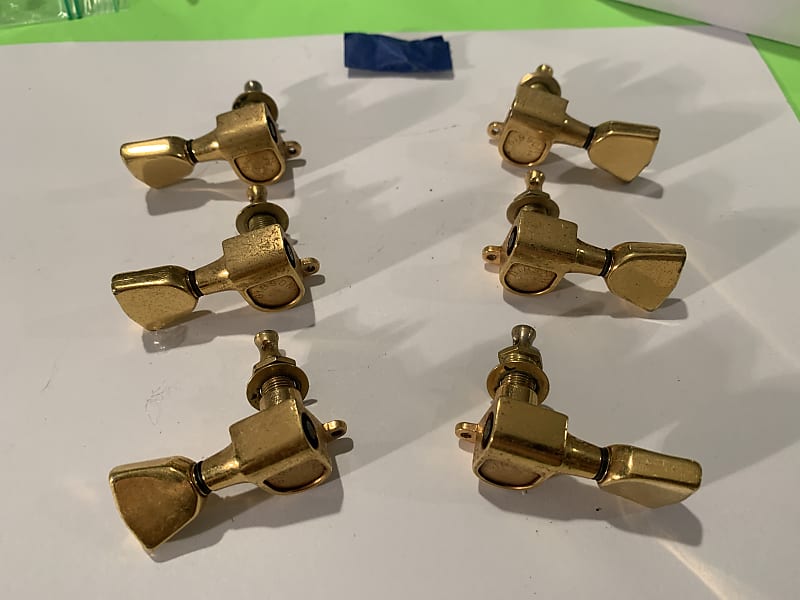 Schaller Gibson Branded 3x3 Tuners 70s/80s Gold LP Custom | Reverb