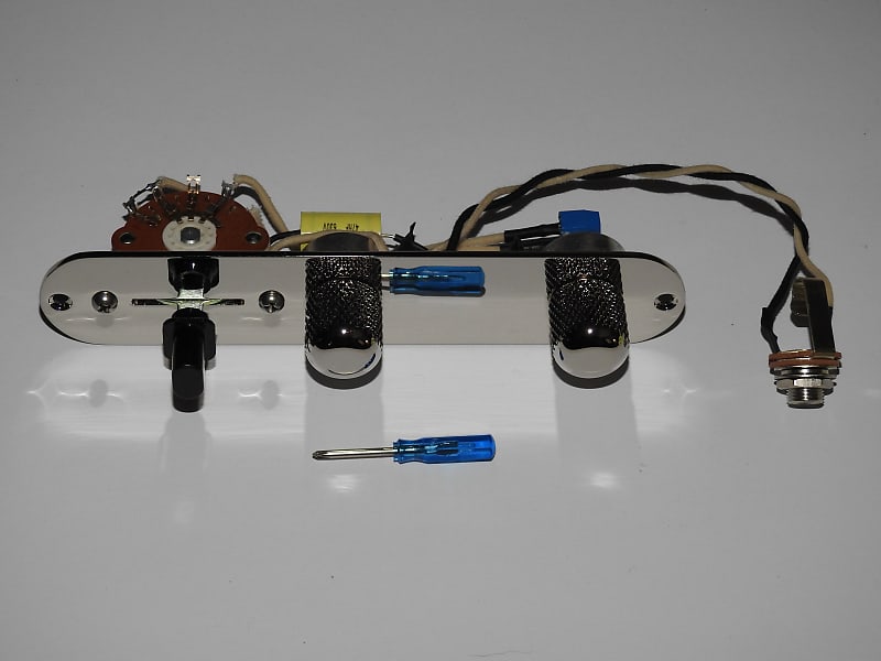 Telecaster Solderless Loaded Nickle Control Plate Nickel Dome | Reverb