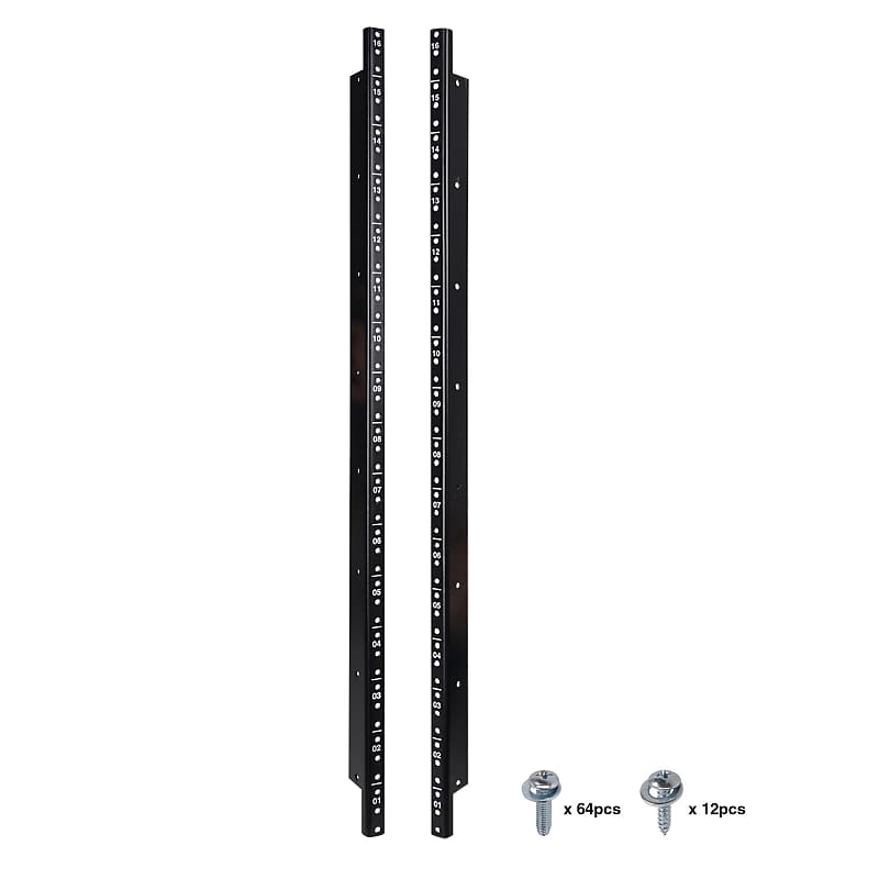 ST-RR-16U | 16U Steel Rack Rails, with Black Powder Coated | Reverb