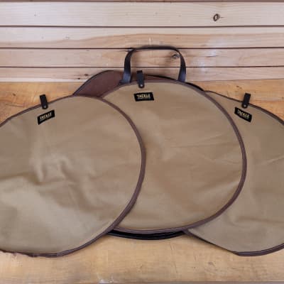 Used 22" Tackle Brown Canvas Backpack Cymbal Bag - As Is | Reverb