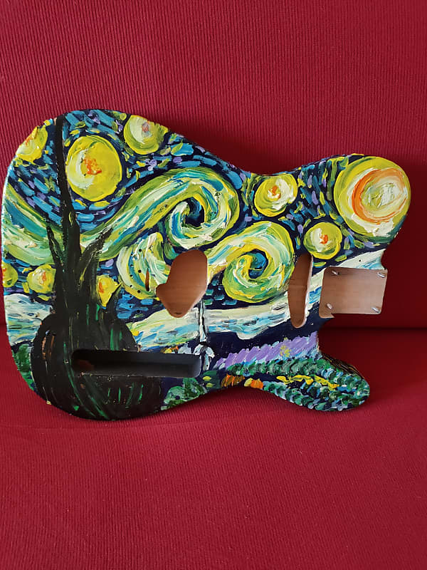 Custom Handpainted Van Gogh Art Body Telecaster | Reverb Australia