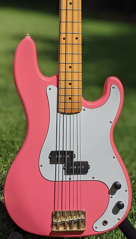 Cort Vintage Precision Bass NOS Shell Pink! Matching HS | Reverb