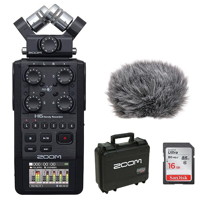 Zoom H6 All Black 6-Track / 6-Input Portable Recorder with | Reverb