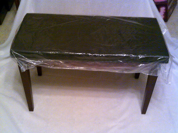 Piano Bench , Mahogany/Black Vinyl Top | Reverb