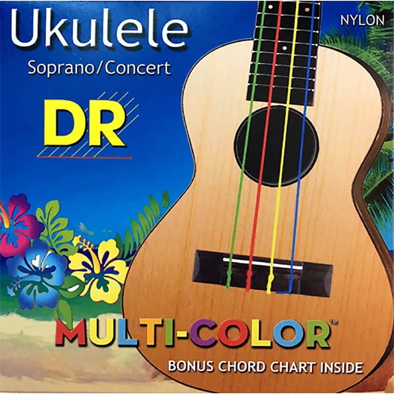 DR Strings Multi-Color Nylon Soprano/Concert Ukulele Strings | Reverb