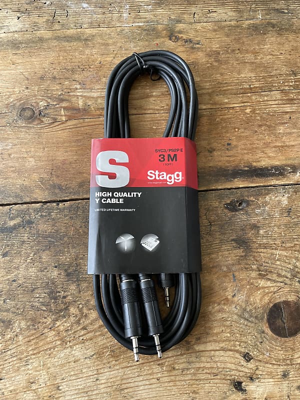 Stagg 3 Metre High Quality Audio Y Splitter Cable 3.5mm Mini | Reverb