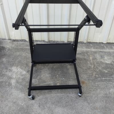 19" DJ Rack Mount Studio Mixer Stand Rolling Cart | Reverb