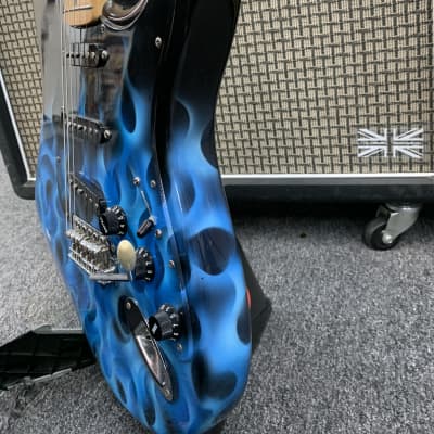 Fender Standard Stratocaster 2003 - Blue Flames | Reverb