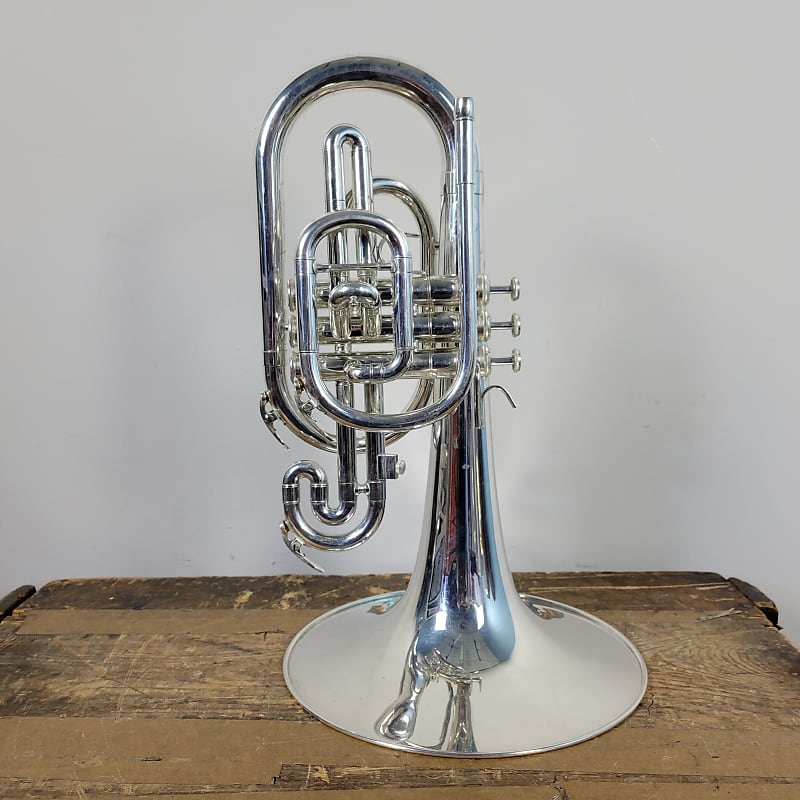 DEG Dynasty Marching Bb Mellophone Silver With Case & | Reverb