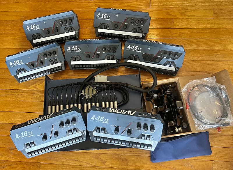 Aviom 7 Station Aviom Headphone System With Extras | Reverb