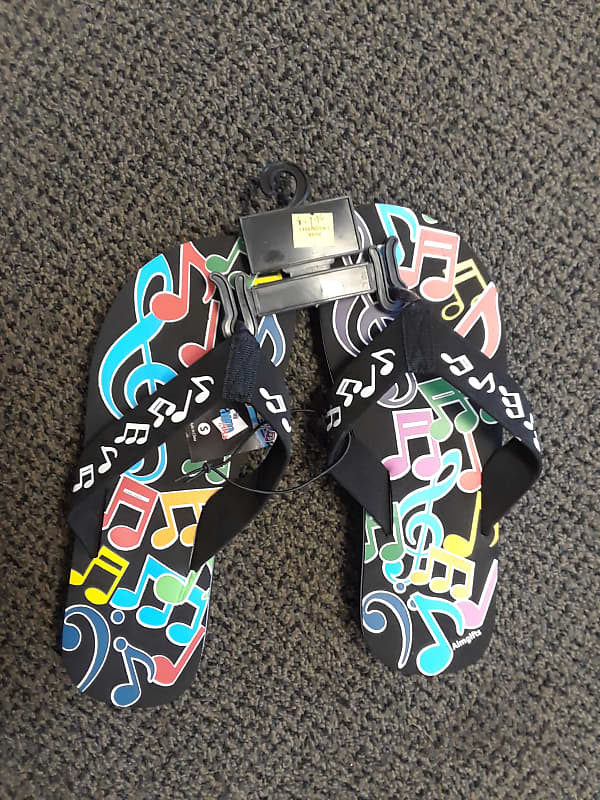AimGifts Music Notes Flip Flops | Reverb