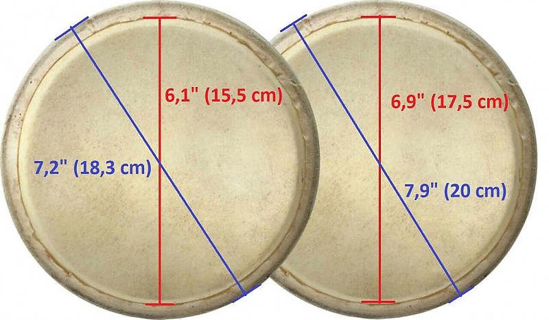 6" + 7" SET Real Thin Skin Bongo Head Replacement Fellen Für | Reverb