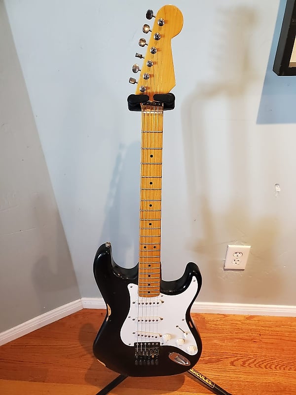 Import Strat Style Locking Nut Fine Tune Bridge 1990s Black | Reverb