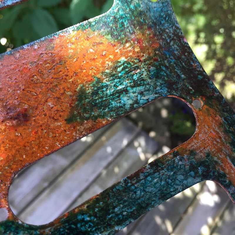 Rusted Relics Strat SSS pickguard, with awesome patina | Reverb Canada