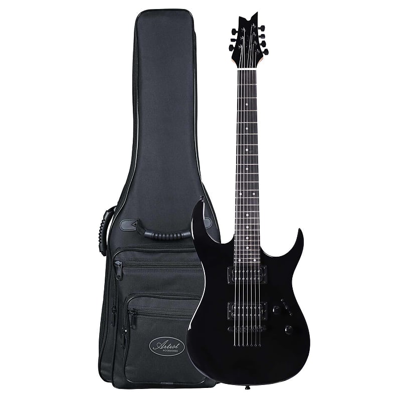 Artist Spiritus7 Black 7 String Electric Guitar & Bag | Reverb UK