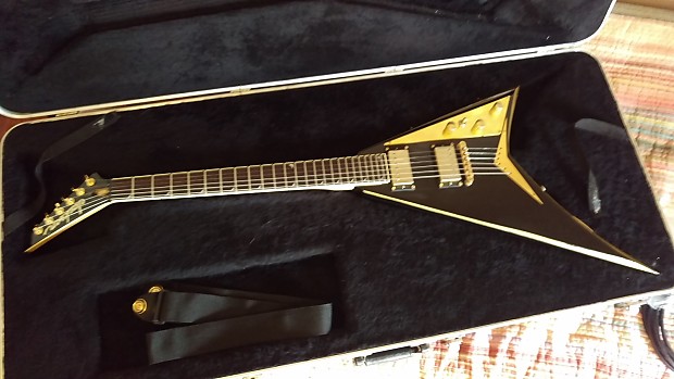 Jackson Rhodes V, Black, Gold Hardware | Reverb