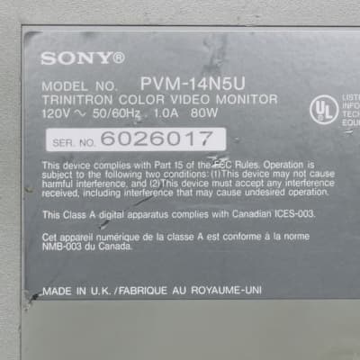 Sony Trinitron PVM-14N5U 14" NTSC PAL 2001 - Metal, Gray - | Reverb