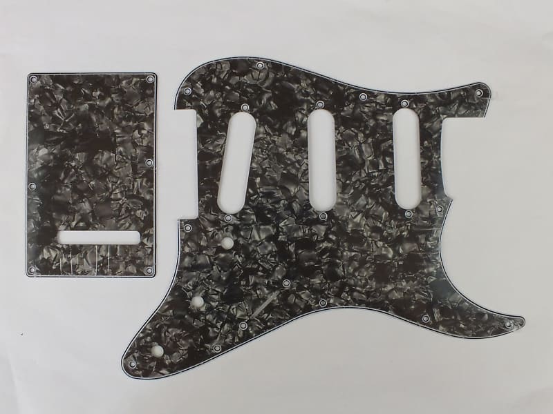 Black Pearl Scratch Plate Pickguard Set SSS to fit Fender | Reverb