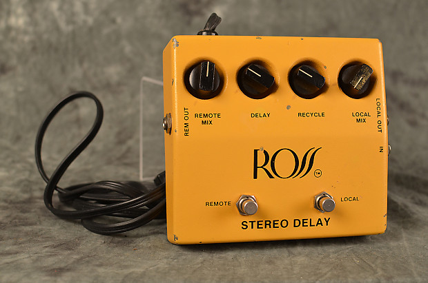 Ross Vintage Analog Stereo Delay Yellow w 2 free patch cables | Reverb