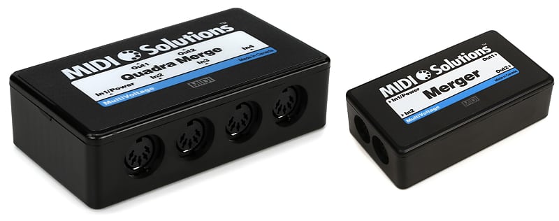 MIDI Solutions MultiVoltage Quadra Merge 4-in 2-out MIDI | Reverb