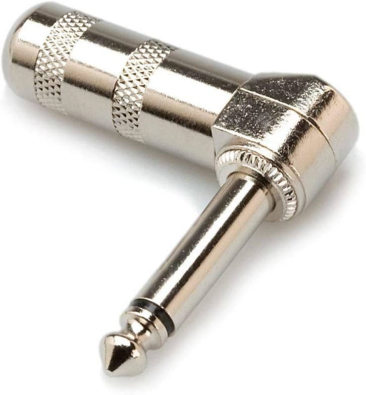 Hosa - PRG370 - 1/4" Mono Right-Angle Phone Plug - Nickel | Reverb