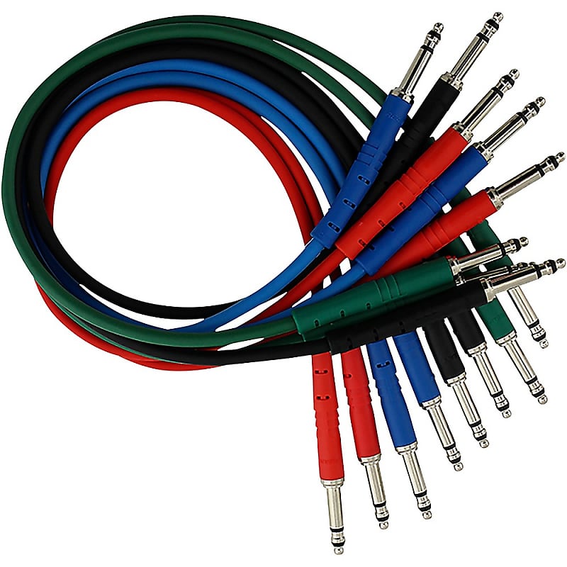 Rapco Horizon StageMASTER TRS TT Patch Cable 8-Pack 1 ft. | Reverb