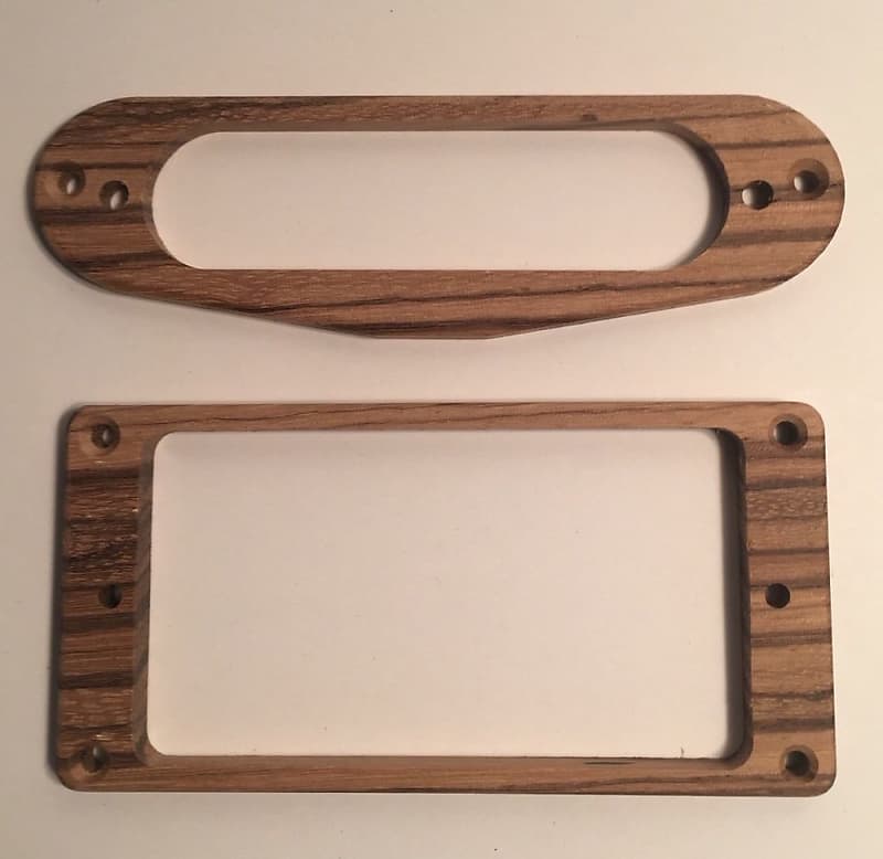 Guilford Zebrawood Flat H/S Humbucker Strat Pickup Ring | Reverb