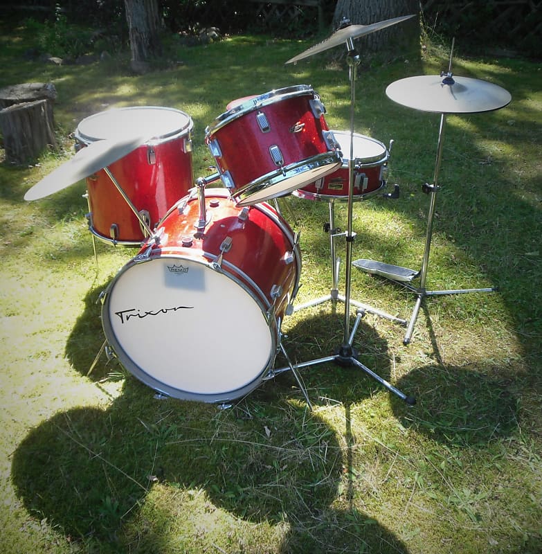 Vintage Trixon Luxus Drum Set incl. Snare 1966 - Red Sparkle | Reverb