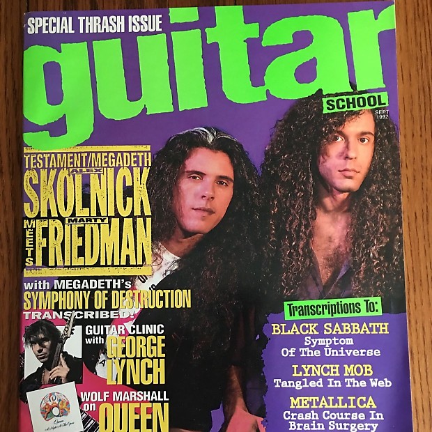 Guitar School Magazine September 1992 Alex Skolnick & Marty | Reverb
