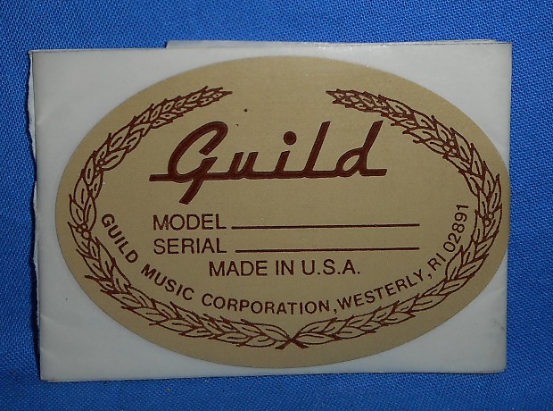 GUILD ACOUSTIC GUITAR SOUND HOLE LABEL SERIAL MODEL NUMBER | Reverb
