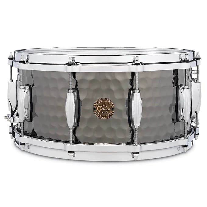 Gretsch 6.5x14" Hammered Black Steel Snare Drum | Reverb