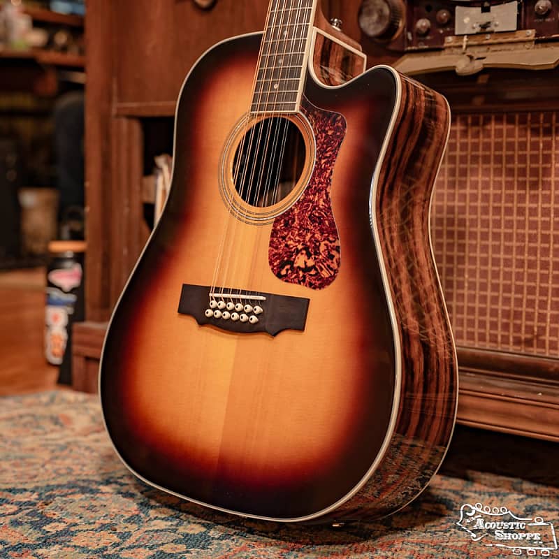 Guild D-2612CE 12-String Deluxe Antique Sunburst Acoustic | Reverb