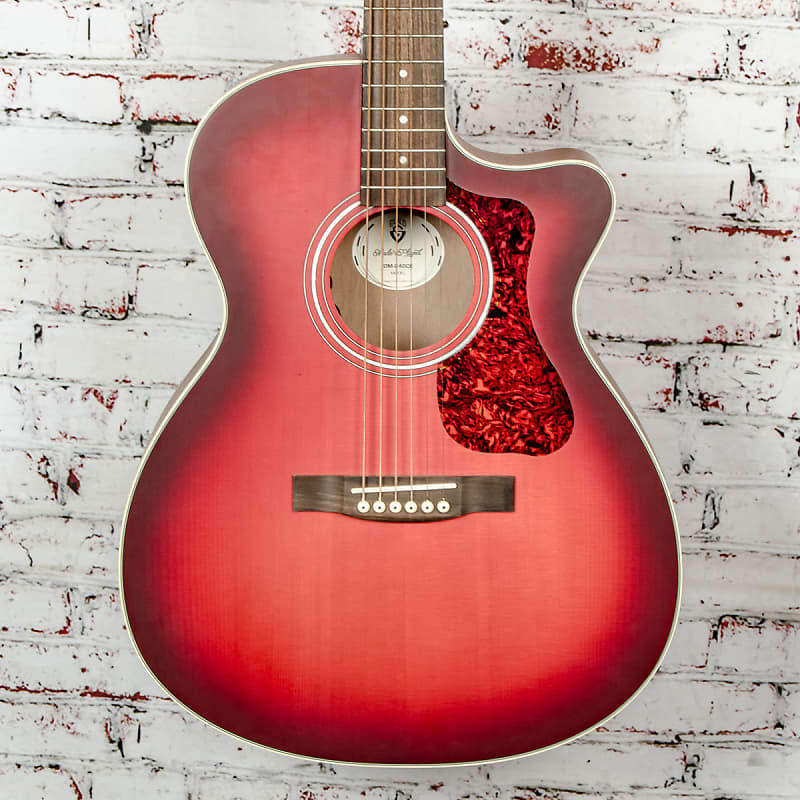 Guild - OM-240ce - Single Cutaway Acoustic Guitar, Oxblood | Reverb