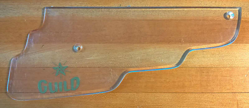 Vintage Guild Pickguard -- 1960's; Clear w/ Gold Guild Logo | Reverb