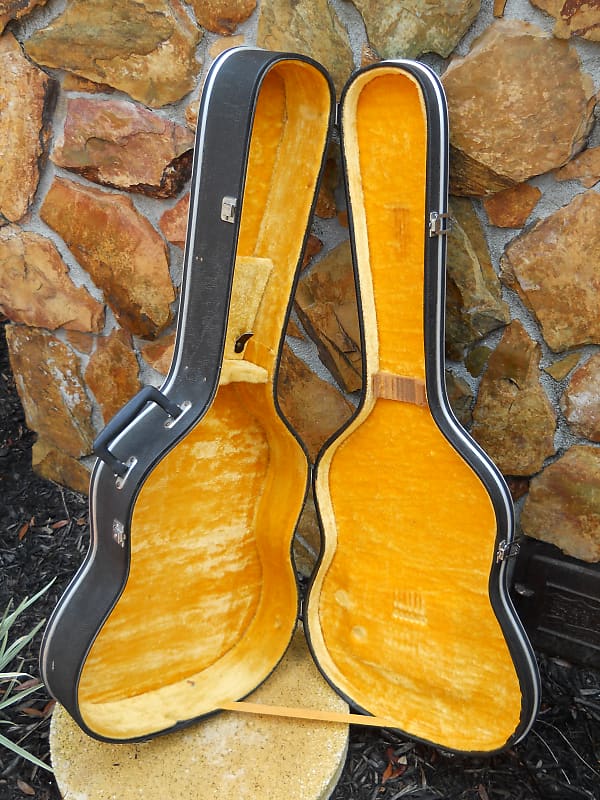 Vintage Acoustic Guitar Case 1970s Yellow Lining Japan Specs | Reverb
